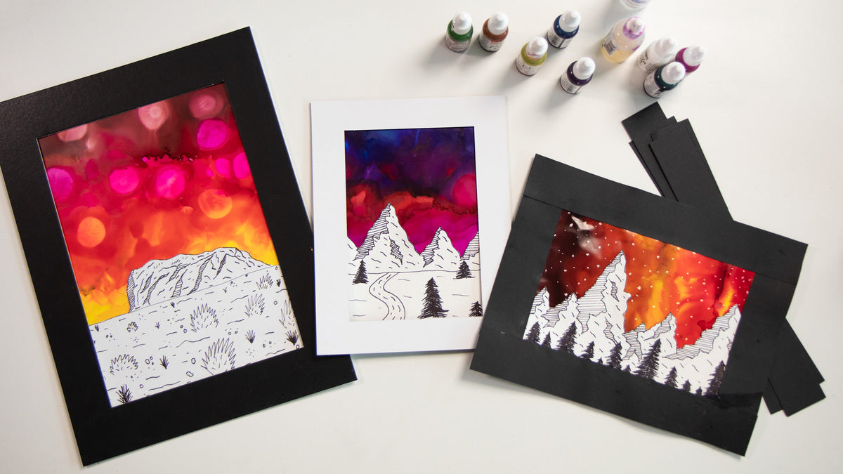 Alcohol Ink Landscape Inspired By Jen Aranyi