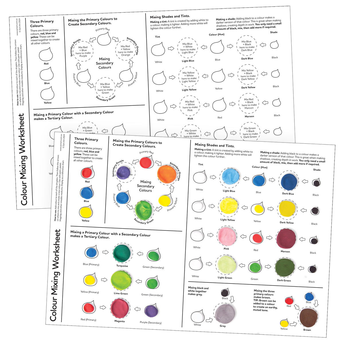 Colour Mixing Worksheet Pack of 10 | Zart