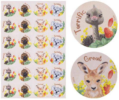 Australia Flora and Fauna Merit Stickers Pack of 72 | Zart
