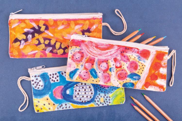 Abstract Pencil Cases Inspired by Ken Done and Clare Whitney