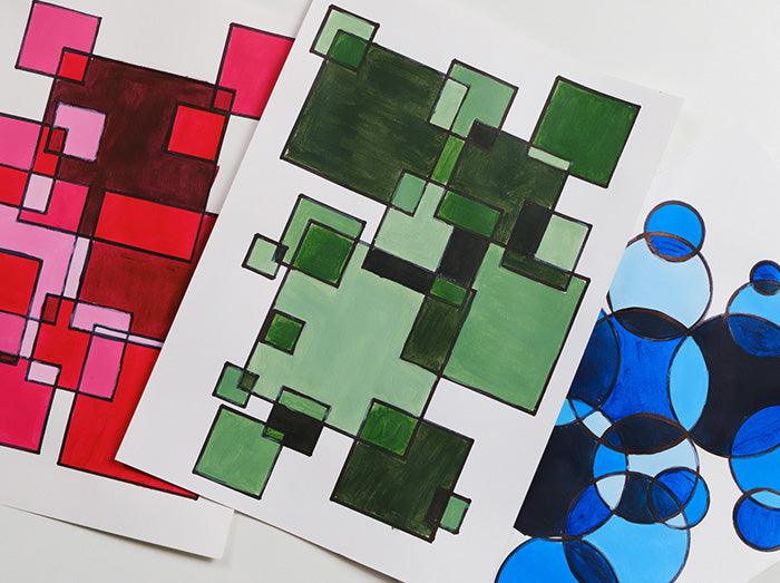Monochromatic Layered Pattern Painting