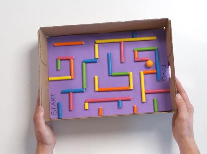 Paper Straw Box Maze