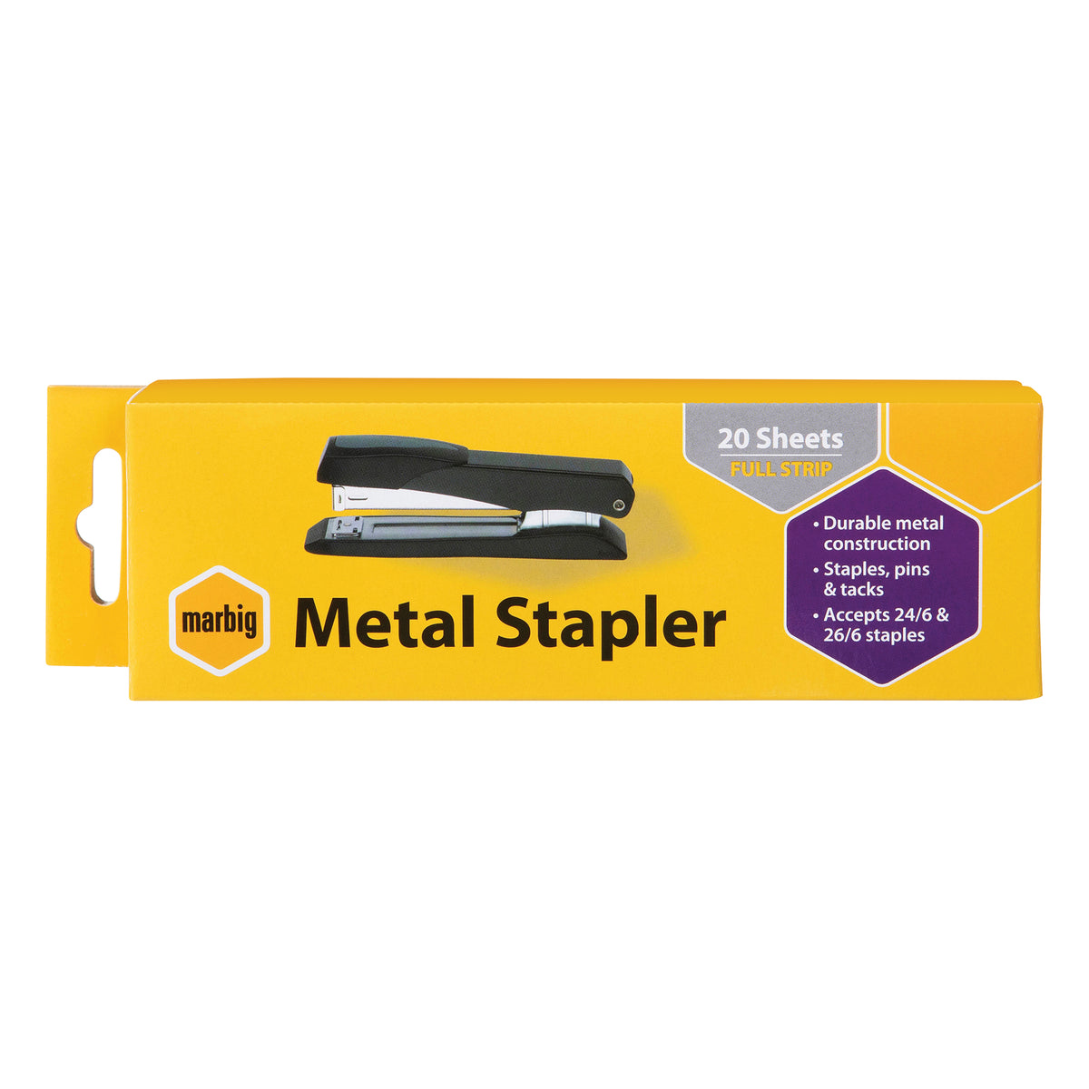 Marbig Fullstrip Metal Desktop Stapler Black
