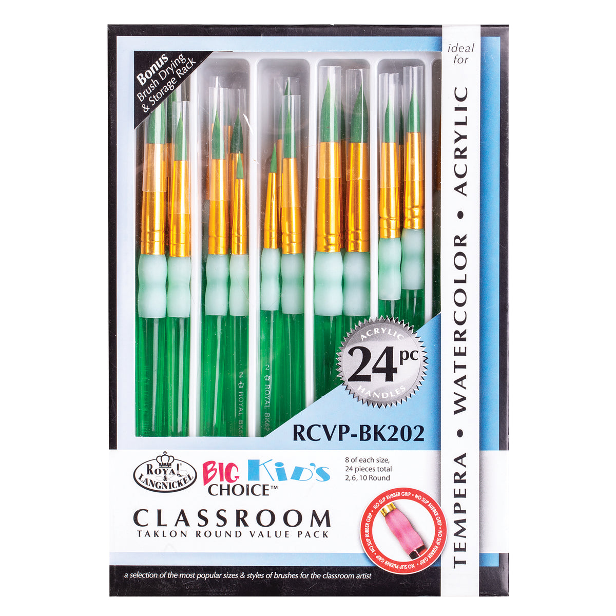 Taklon Brush Set Round Assorted Classpack of 24 | Zart