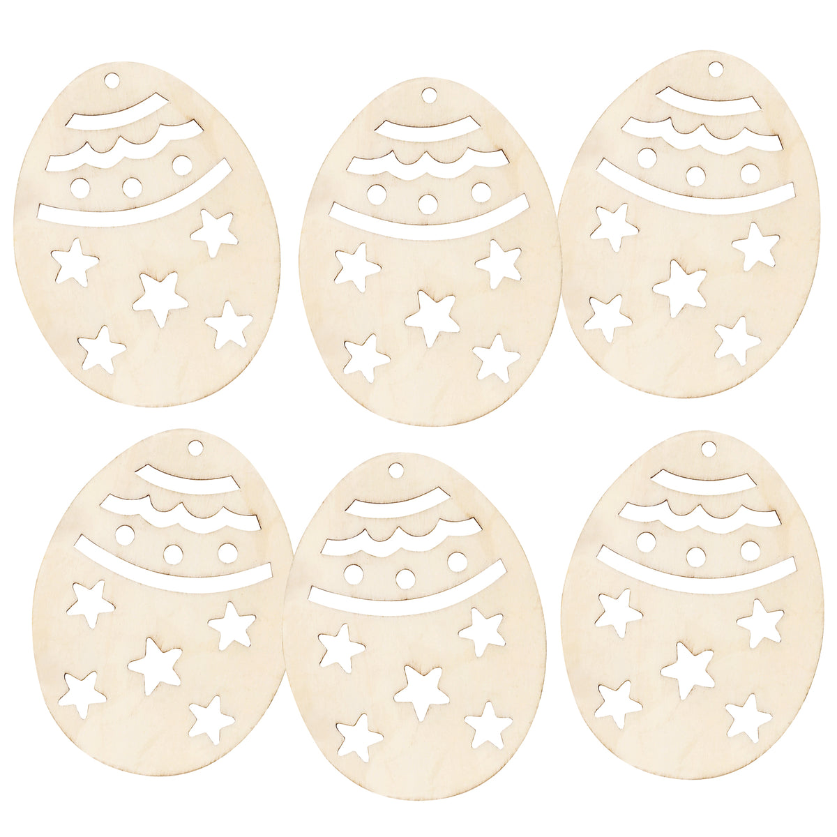 Wooden Easter Egg Baubles Pack of 6 | Zart