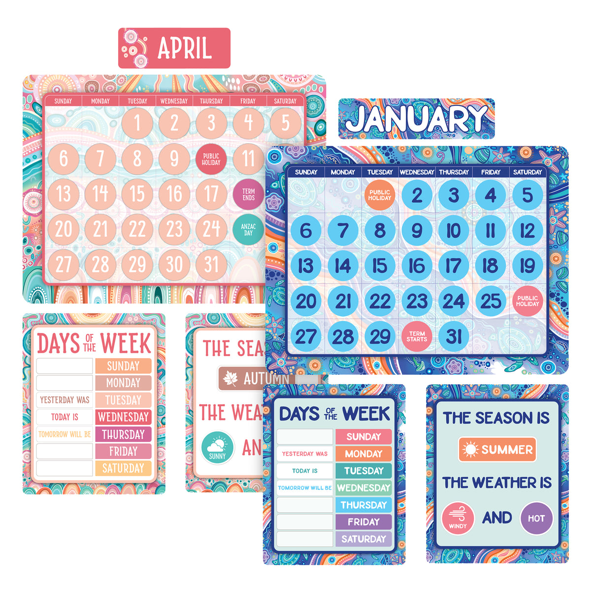 Calendar Bulletin Board Set (Indigenous Australian)