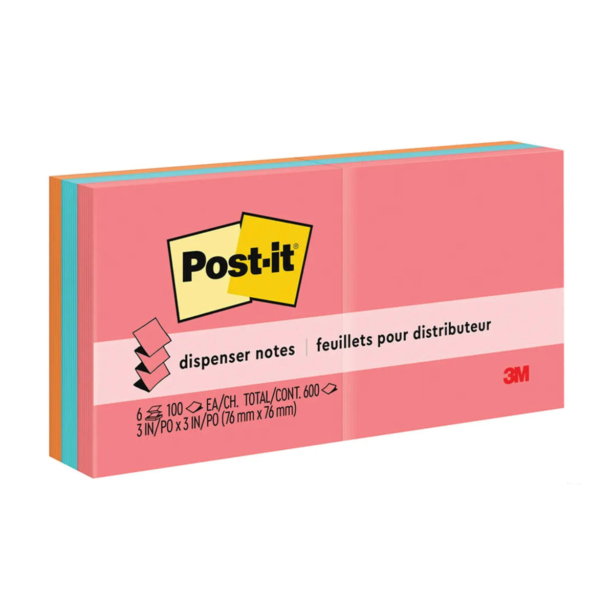 Post-It Notes for Pop Up Dispensers Cape Town Asst Colours 76x76mm Pac