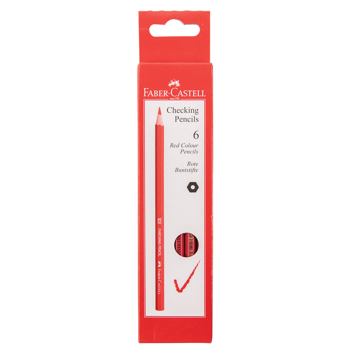 Faber-Castell Red Checking Pencil Pack of 6
