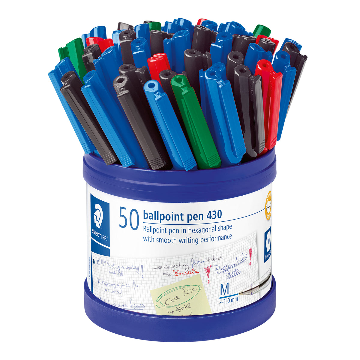 Staedtler 430 Stick Ballpoint Pen 1.0mm Medium Assorted Colours Pack of ...