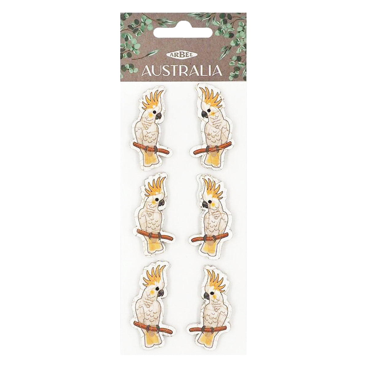 3D Stickers Australian Birds - Cocky