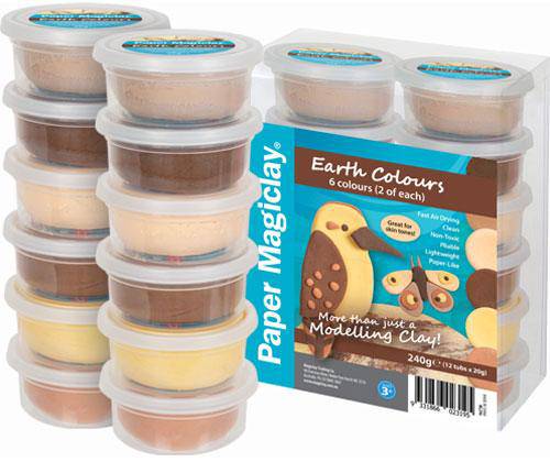 Paper Magiclay 240g Earth Colours 12 Canisters | Zart