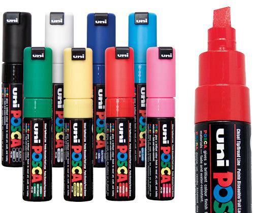 POSCA Marker PC-8K Chisel Coloured Pack of 8