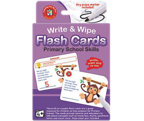 Write and Wipe Flash Cards Primary School Skills with Marker