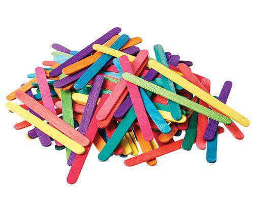 Wooden Popsticks Coloured Pack of 500 | Zart