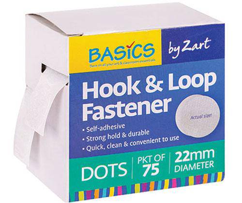 Zart Hook and Loop Fastener Dots Pack of 75