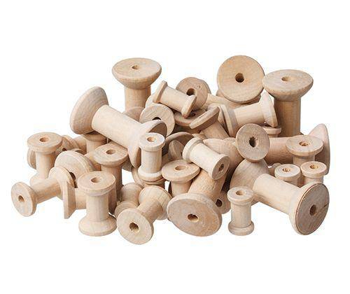 Zart Wooden Spool Natural Assorted Sizes Pack of 50